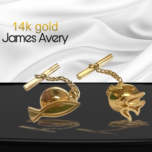 James Avery | Jewelry | Two 4k Gold James Avery Tie Pins Descending ...